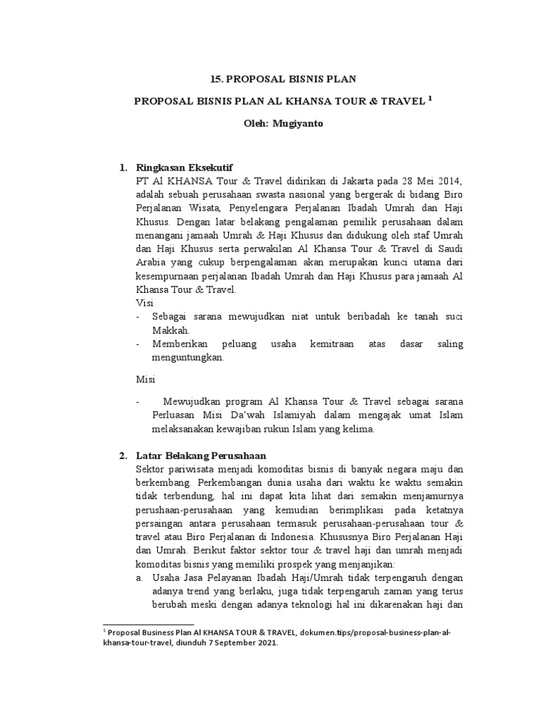 14.proposal Bisnis Plan | PDF