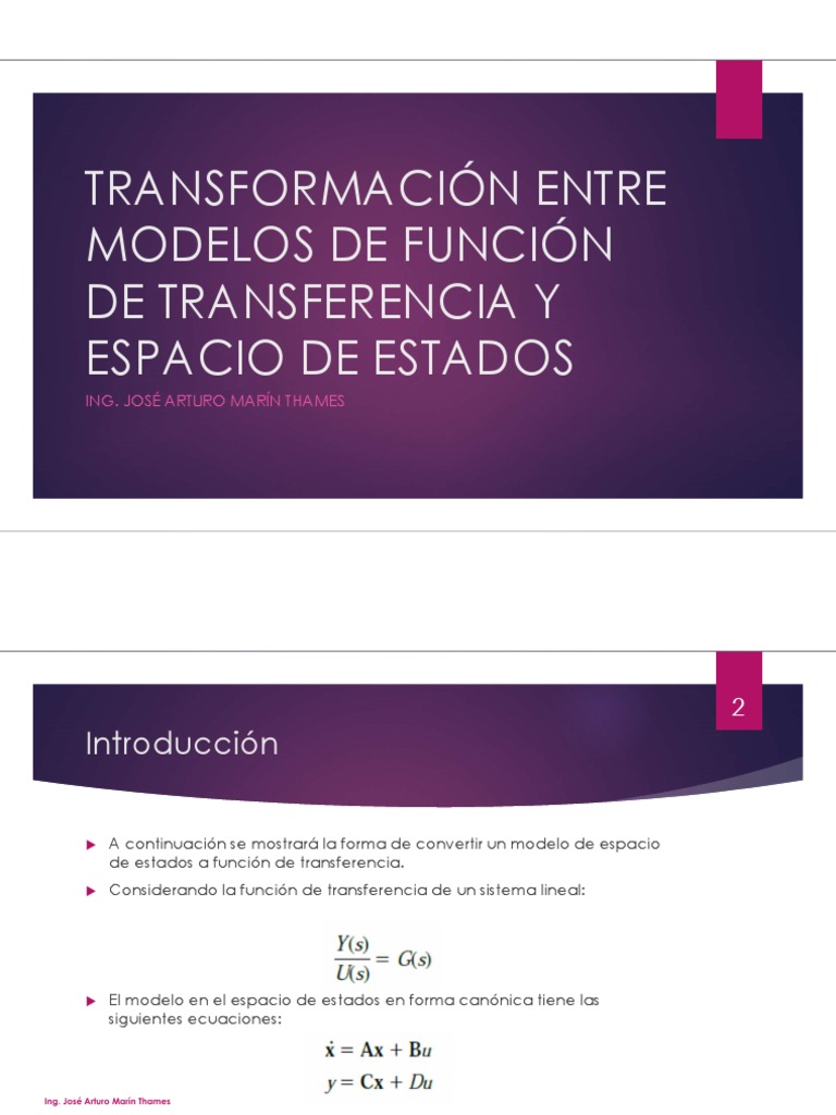 Transformación Entre Modelos de Función de Transferencia | PDF ...