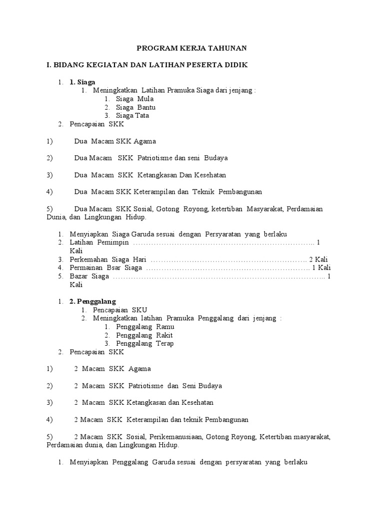 PROGRAM KERJA TAHUNAN Pramuka | PDF