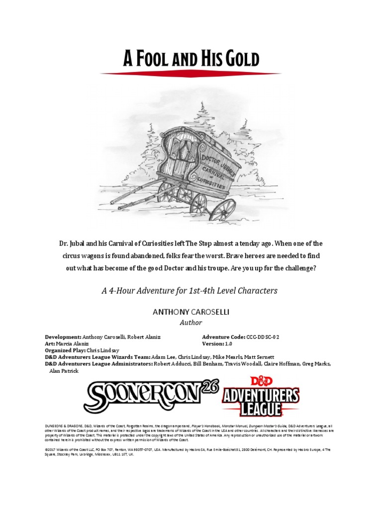 CCC-DDSC-02 - A Fool and His Gold | PDF | Wizards Of The Coast | Dungeons & Dragons