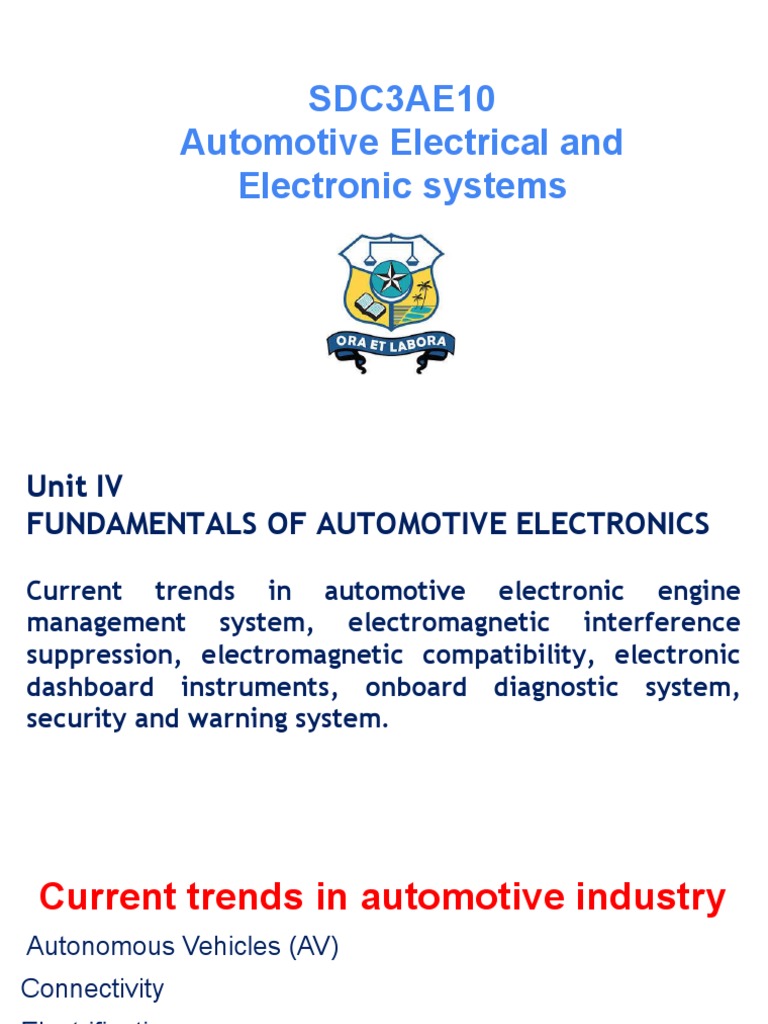 UNIT 4 Fundamentals of Automotive Electronics | PDF | Transportation Engineering | Automotive ...
