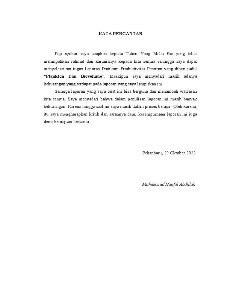 Plankton dan Biovolume di Waduk UNRI | PDF | Kesehatan Holistik | Sains ...