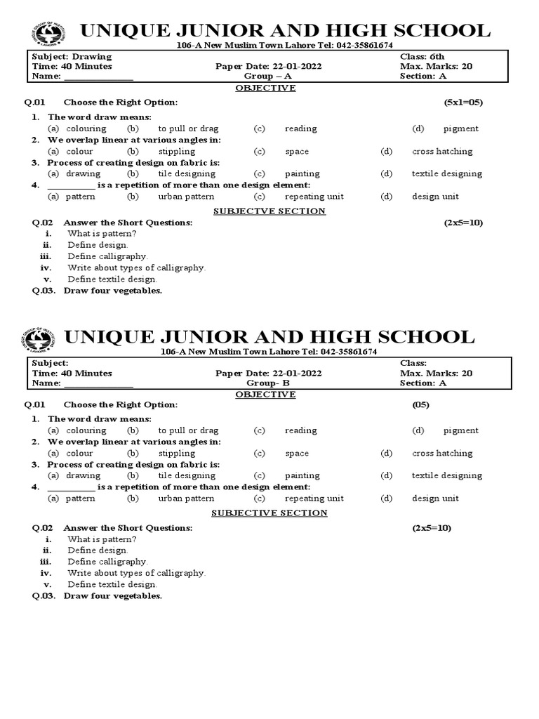 Drawing 6th | PDF | Pattern | Drawing