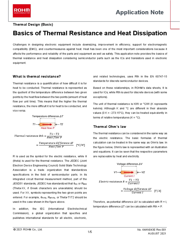 Basics of Thermal Resistance and Heat Dissipation An-E | PDF | Heat ...