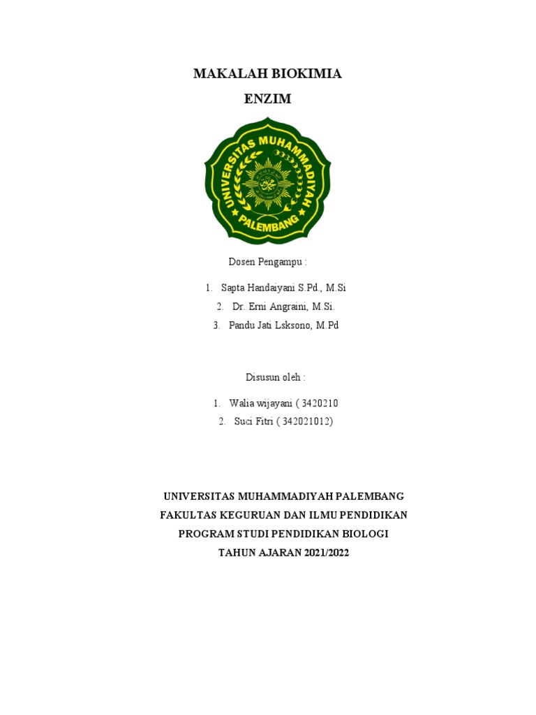 Makalah Biokimia Kelompok 2-1 | PDF | Kesehatan Holistik | Sains & Matematika