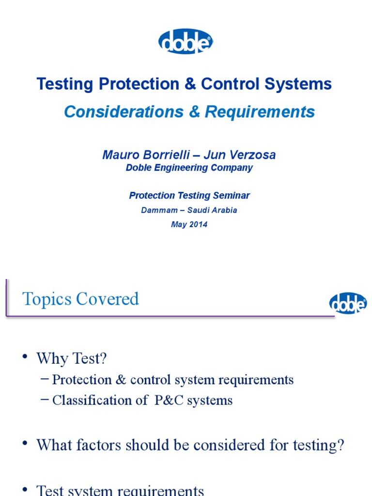 01 - Testing P&C Systems - Consid. & Requirements | PDF | Relay | System