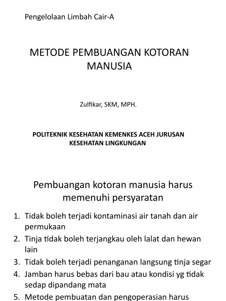 Metode Pembuangan Tinja | PDF