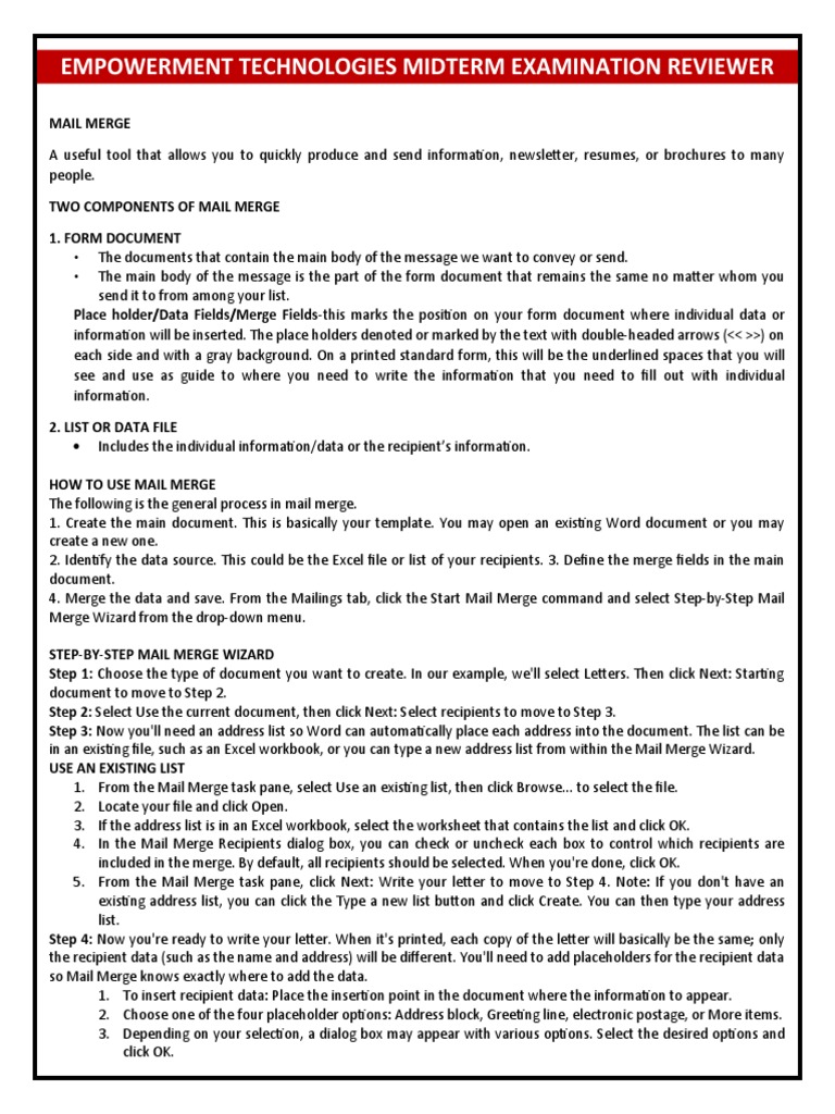 Emtech Midterm Reviewer | PDF | Computing | Software
