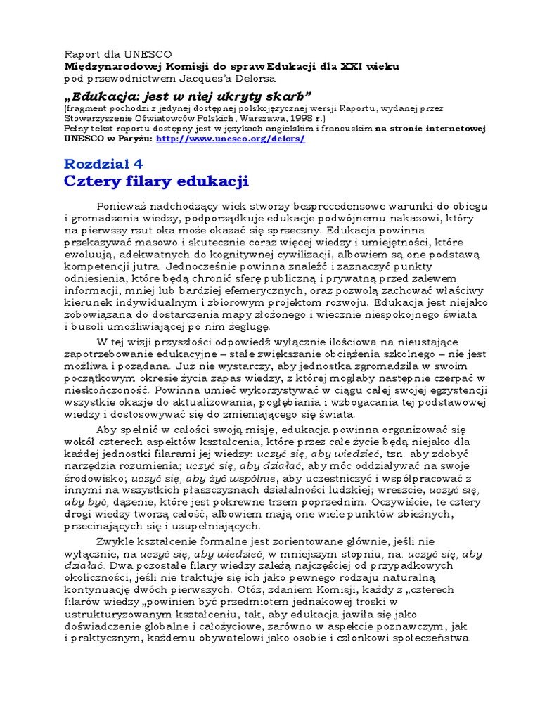 4 Filary Raport Delorsa | PDF