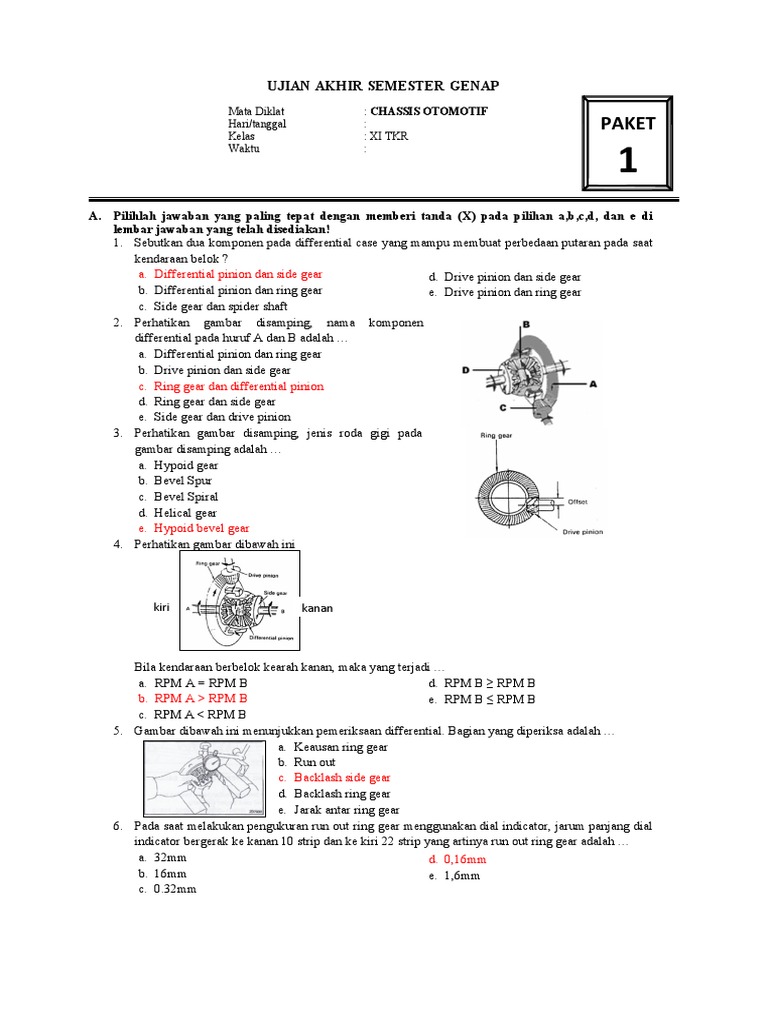 Tipe 1 Soal UAS Differential | PDF
