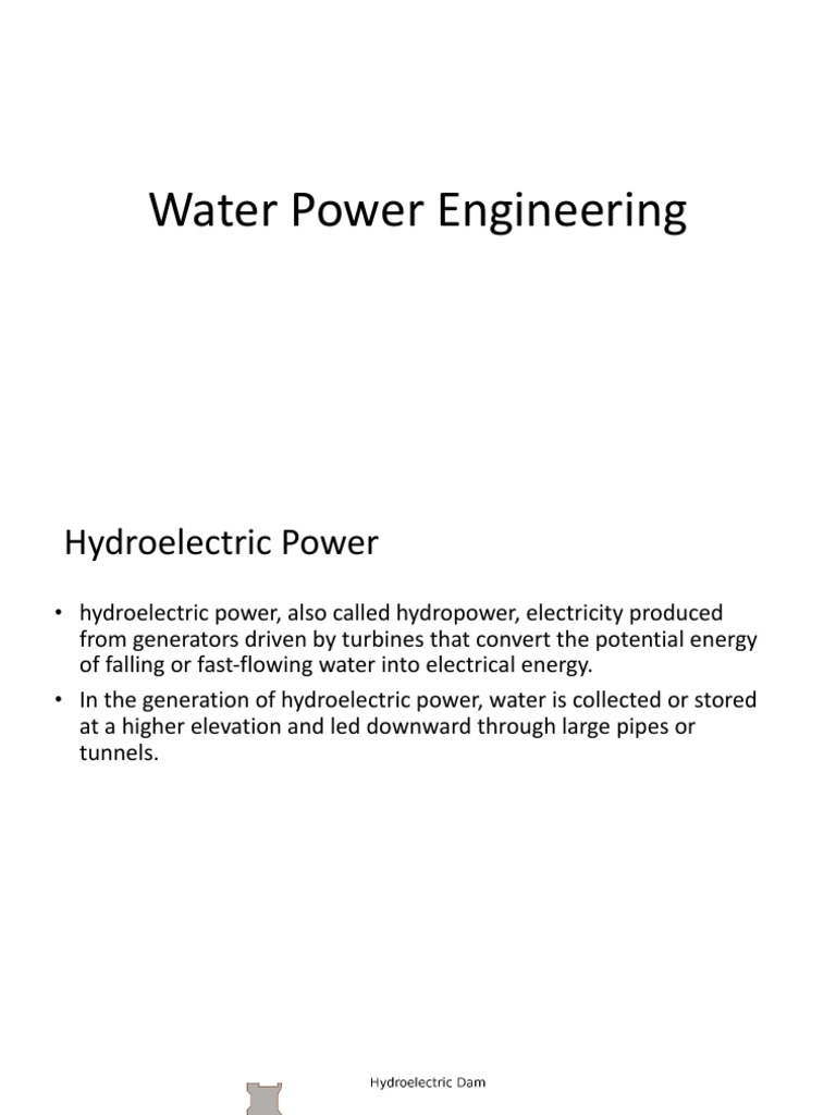 Water Power Engg. | PDF