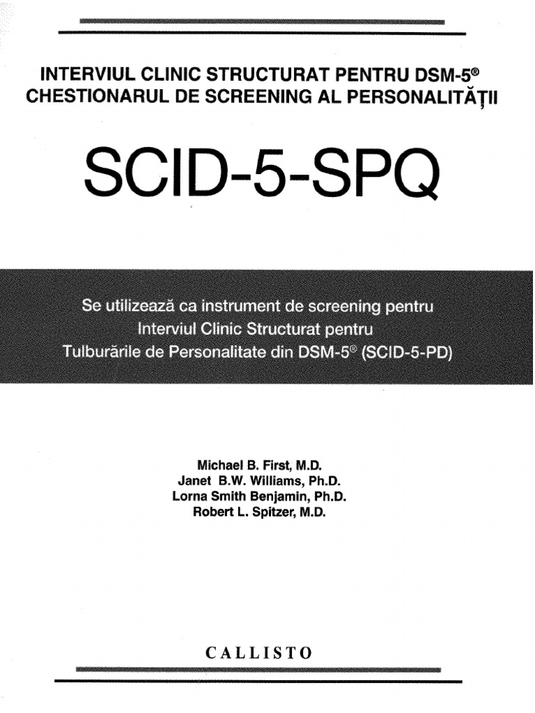 SCID-5-SPQ Chestionar Screening Personalitate | PDF