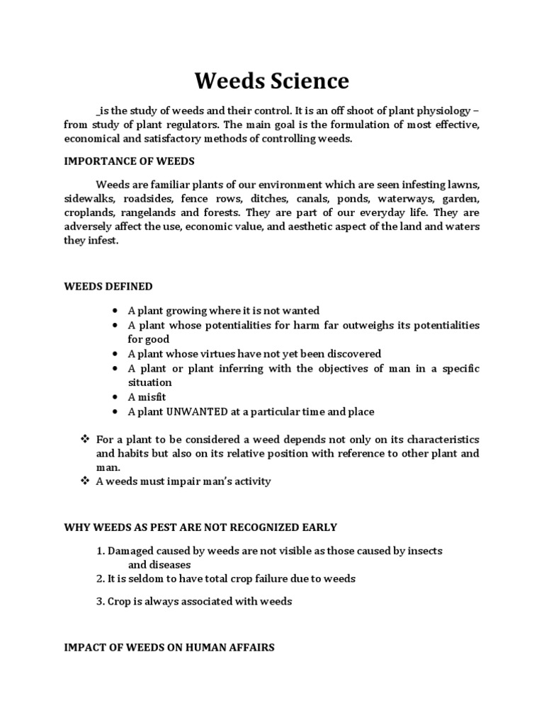 Weeds Science | PDF | Herbicide | Weed