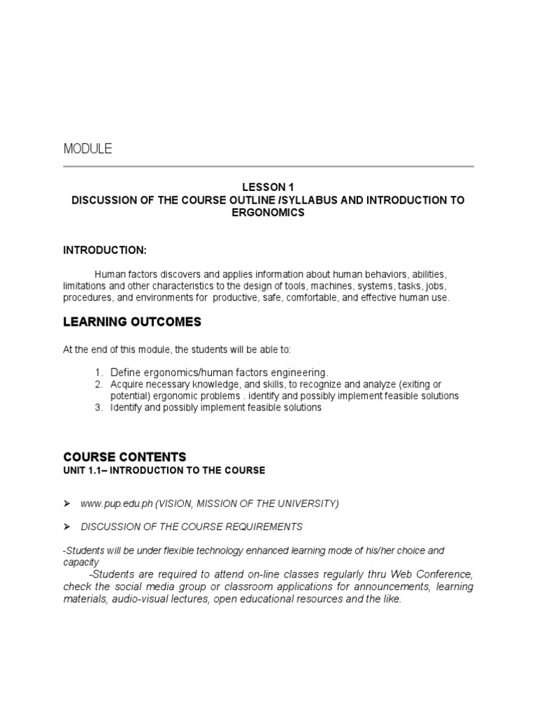Ims Lesson 1 Ergonomics PDF | PDF | Human Factors And Ergonomics ...