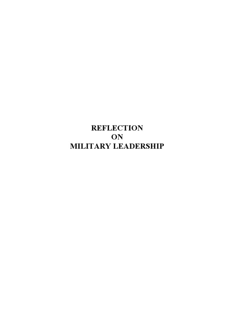 Reflections On Military Leadership | PDF | Volunteering | Leadership