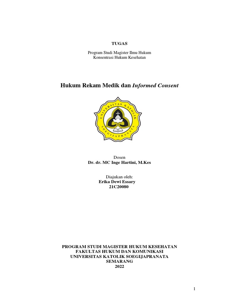 21c20080 - Erika Dewi Essary - Rekam Medis Dan Informed Consent | PDF