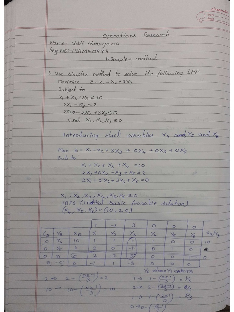 19bme0699 Simplex Method Tutorial-1 | PDF