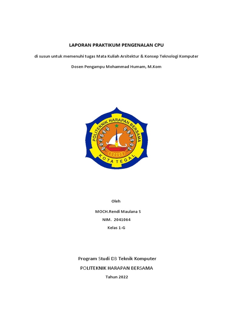 Laporan Praktikum Pengenalan Cpu | PDF | Komputer