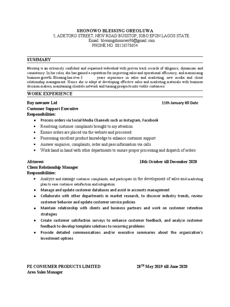 Blessing Shonowo CV | PDF | Digital Marketing | Social Media Marketing