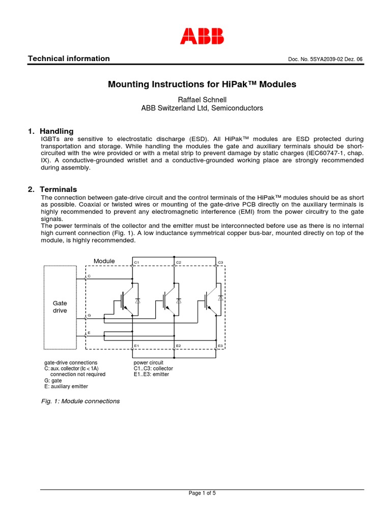 Mounting Instructions Hipak | PDF | Diode | Electrical Equipment