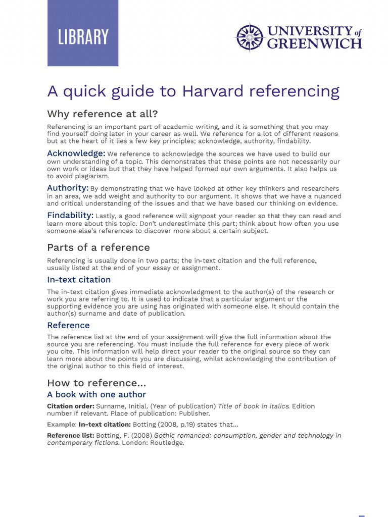 Quick Guide To Harvard Referencing | PDF Quick Guide To Harvard Referencing | PDF