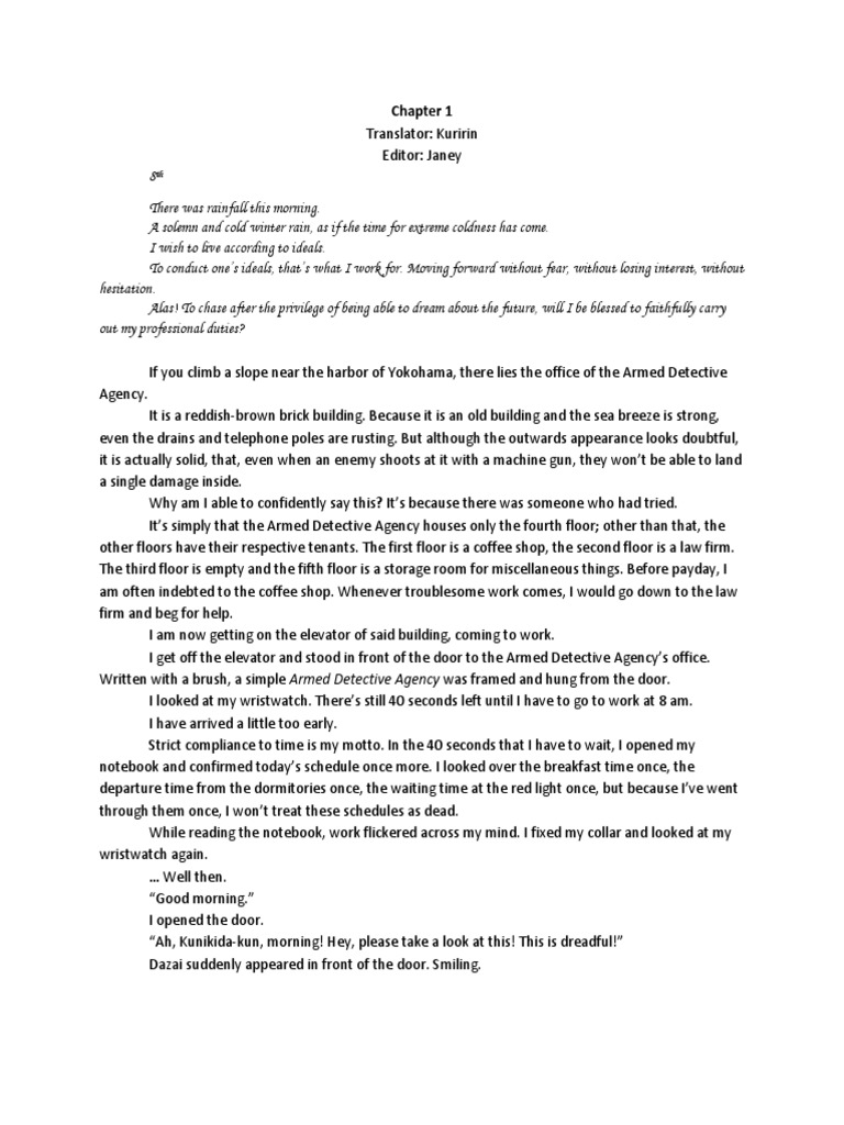 Bungou Stray Dogs Book 1 CH 1 Part 1-3 | PDF