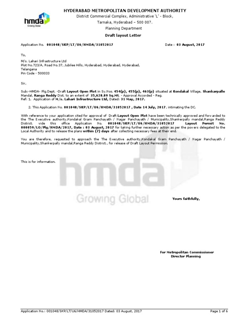 Draft Layout Letter | PDF | Deed