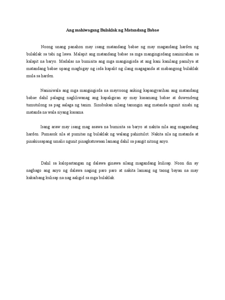 Ang Mahiwagang Bulaklak NG Matandang Babae | PDF