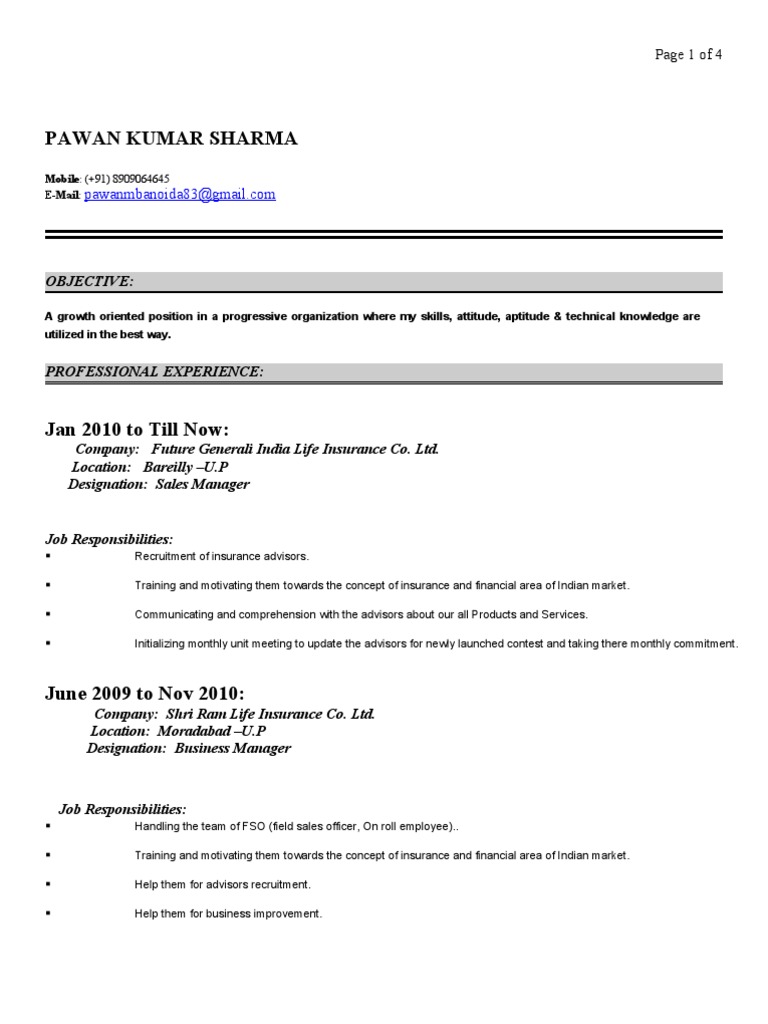 Pawan Sharma Resume | PDF | Recruitment | Marketing
