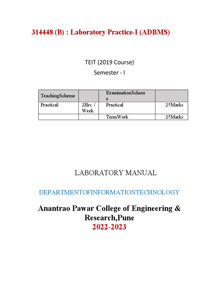 Dbms Lab Manual | PDF