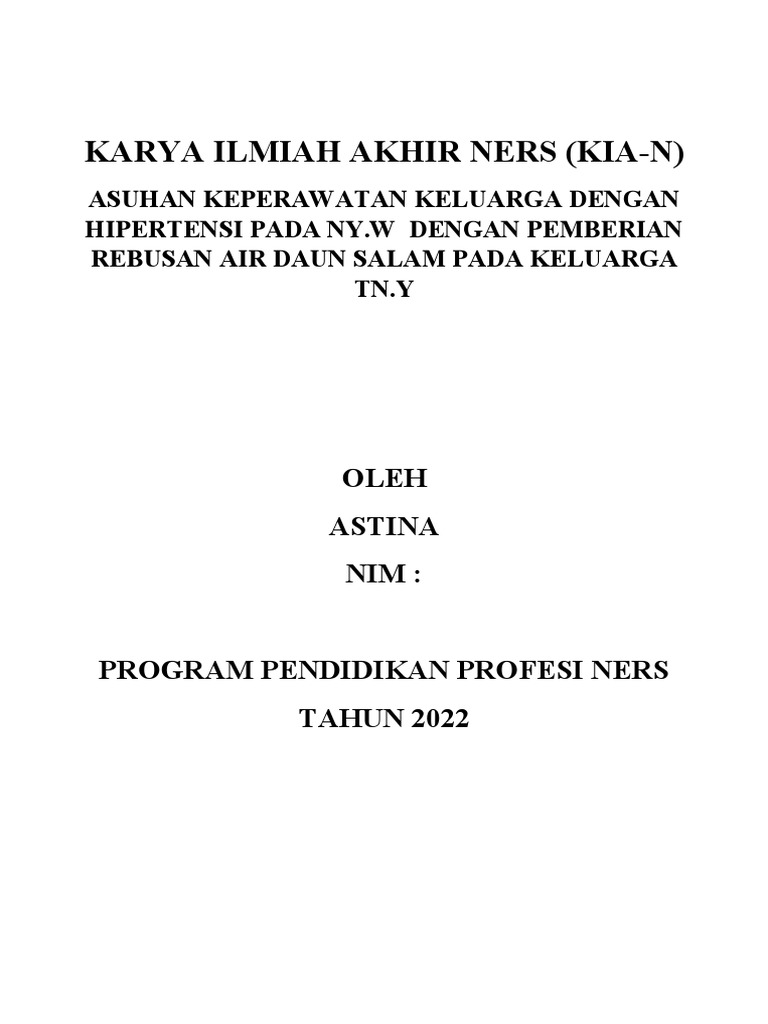 Karya Ilmiah Akhir Ners | PDF