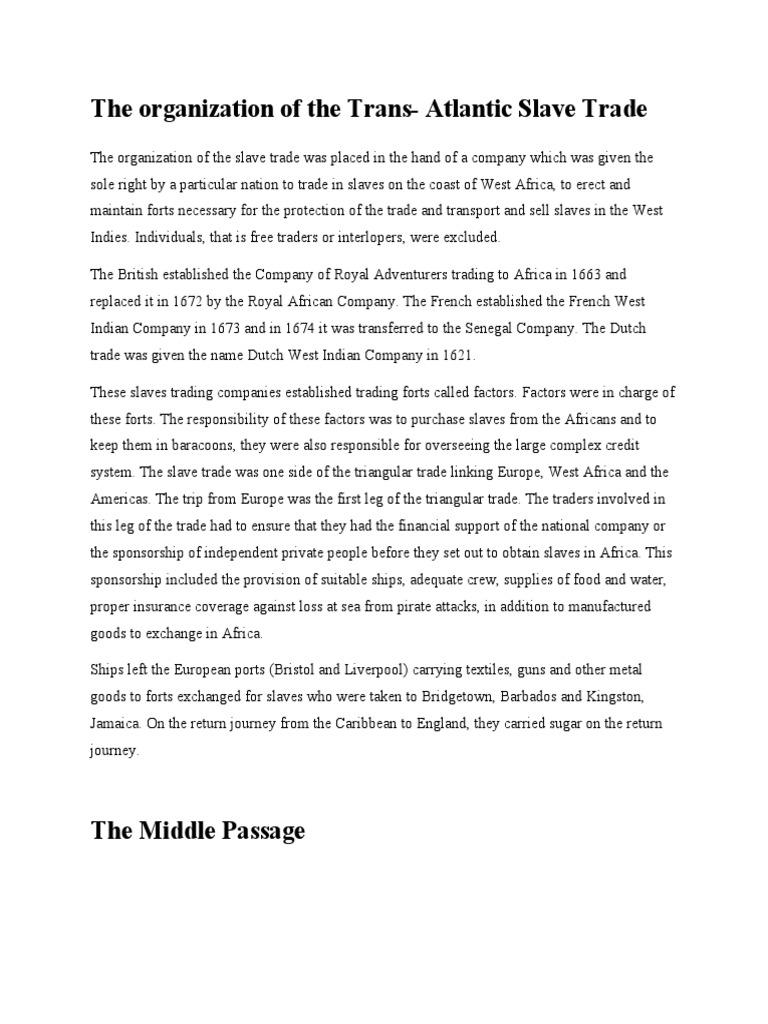 The Trans Atlantic Slave Trade | PDF | Atlantic Slave Trade | Trade