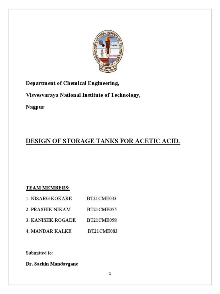 Design and Analysis of Acetic Acid Storage Tank | PDF | Acetic Acid ...