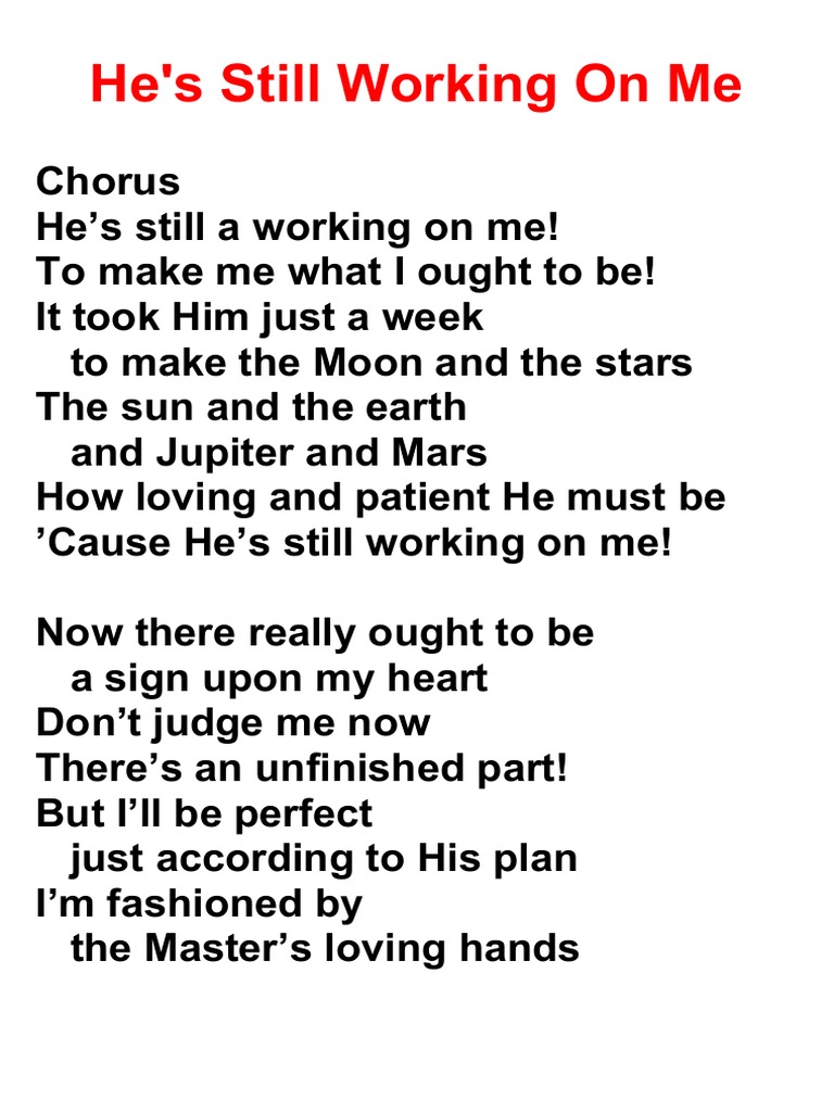 "He's Still Working on Me: A Faithful Reflection" | PDF
