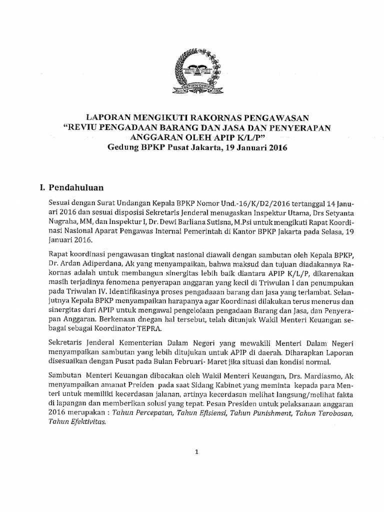 Sharing Reviu Pengadaan BarangJasa Dan Penyerapan Anggaran Oleh APIP KL ...