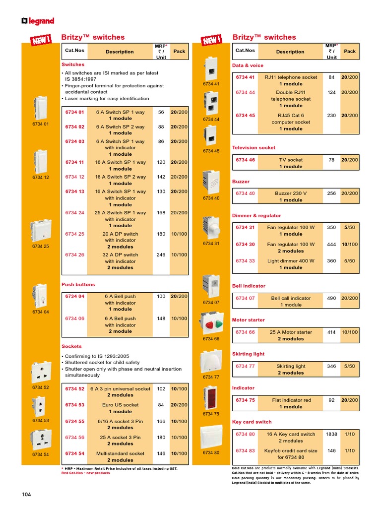 Legrand Britzy | PDF | Manufactured Goods | Equipment