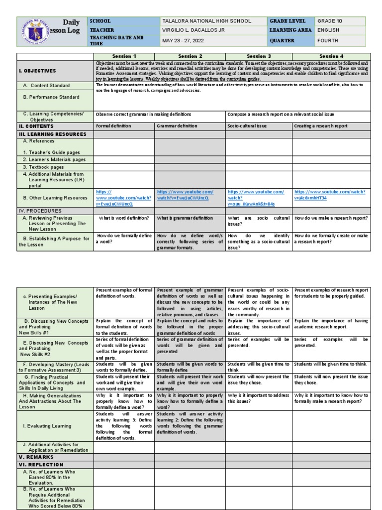 DLL W3 Eng | PDF | Learning | Curriculum