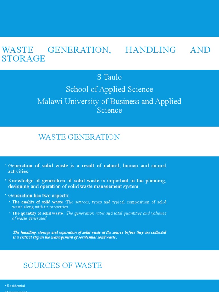 Waste Generation | PDF | Municipal Solid Waste | Waste