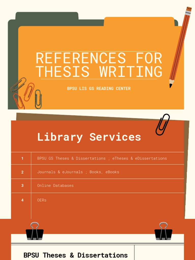 References For Thesis Writing | PDF | Thesis | Libraries