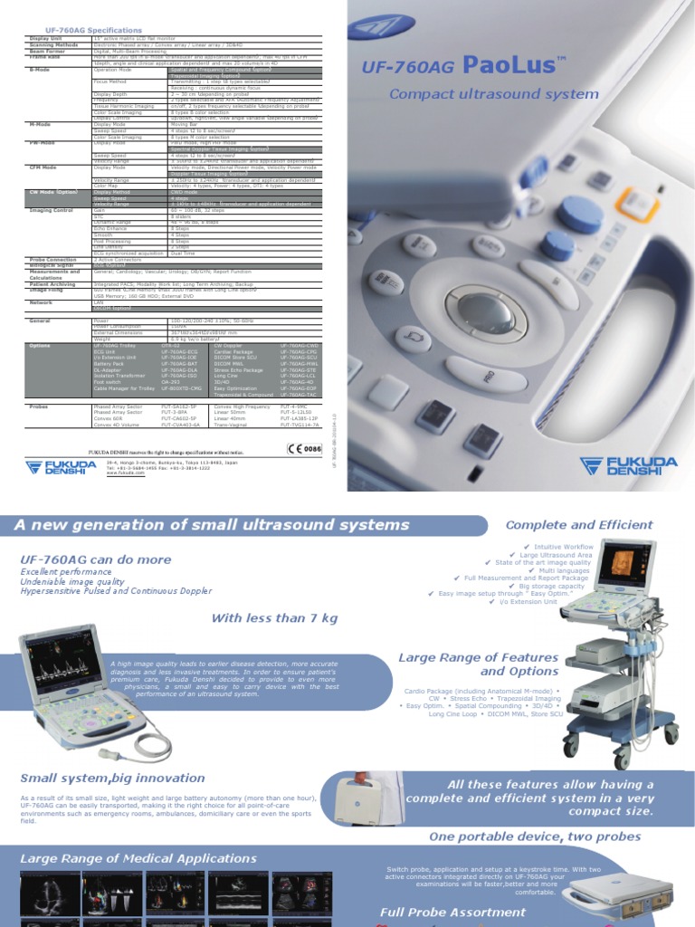 UF-760AG Catalog 4P | PDF | Medical Ultrasound | Computer Engineering