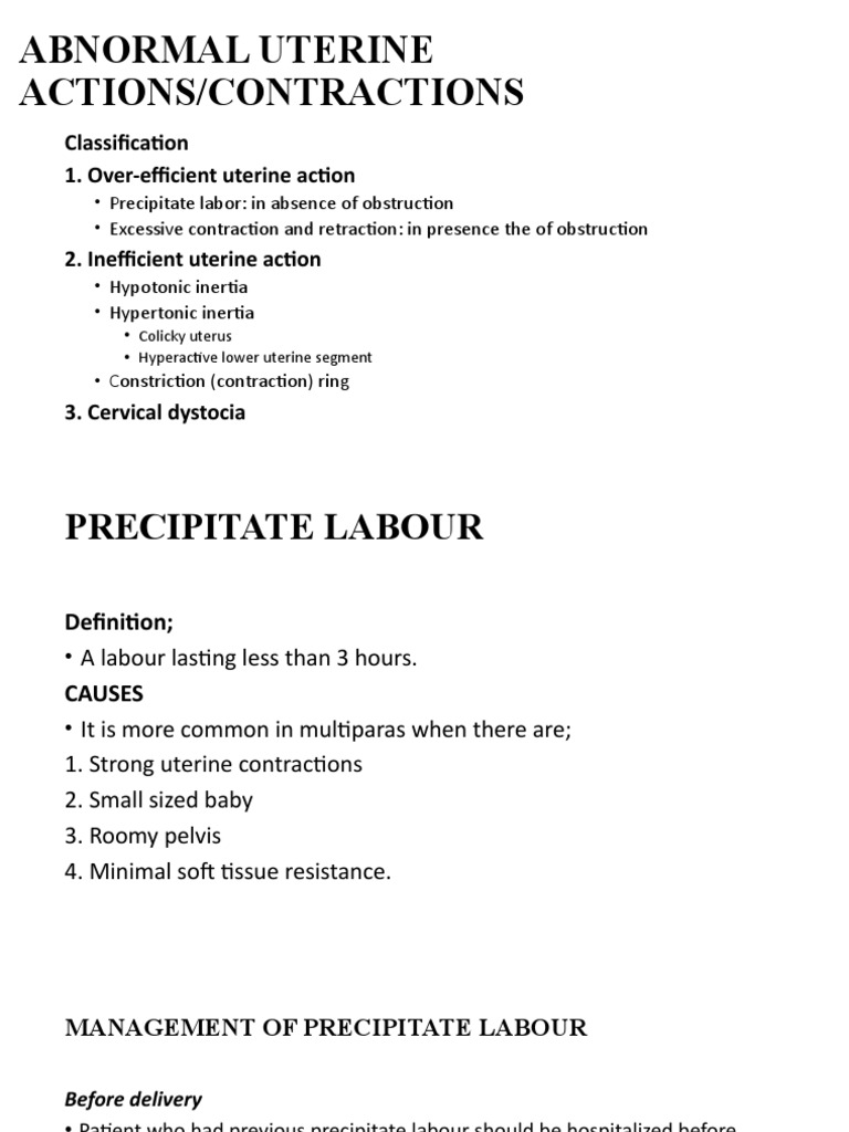 Abnormal Uterine Actions | PDF | Childbirth | Medical Specialties