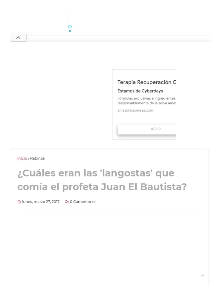¿Cuáles Eran Las 'Langostas' Que Comía El Profeta Juan El Bautista | PDF ¿Cuáles Eran Las 'Langostas' Que Comía El Profeta Juan El Bautista | PDF
