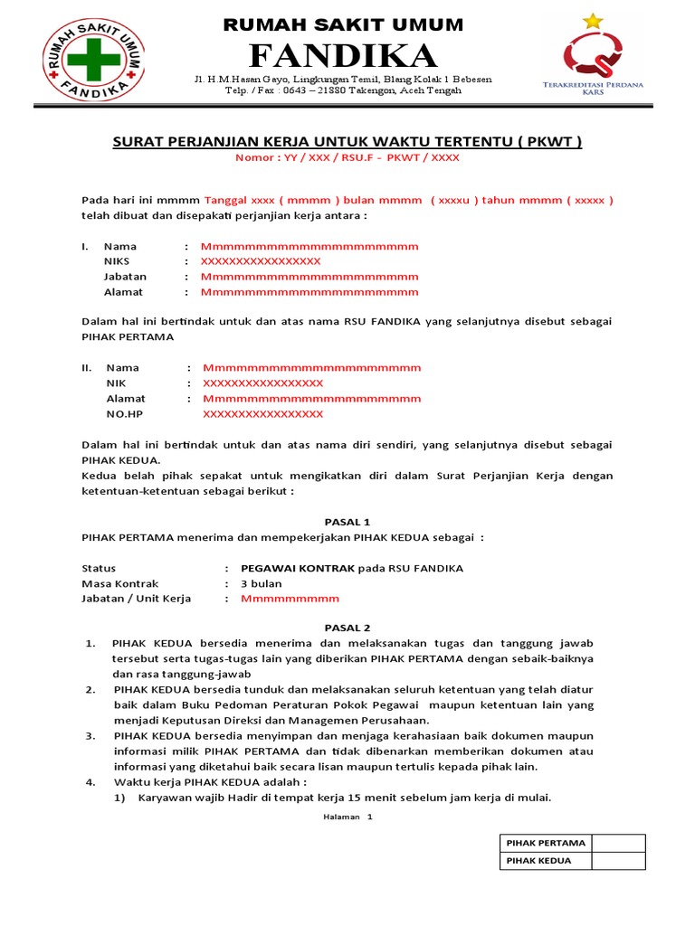 Form PKWT | PDF