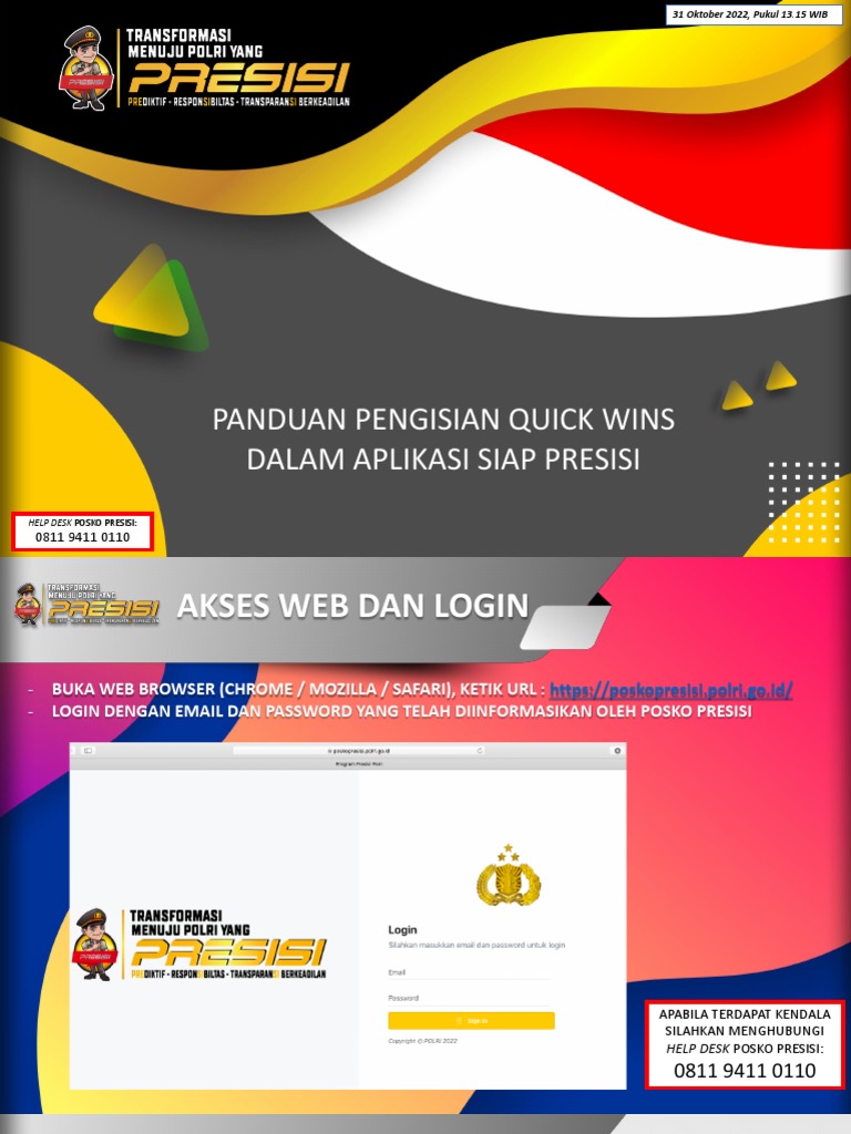 Panduan Login Quick Wins Presisi | PDF