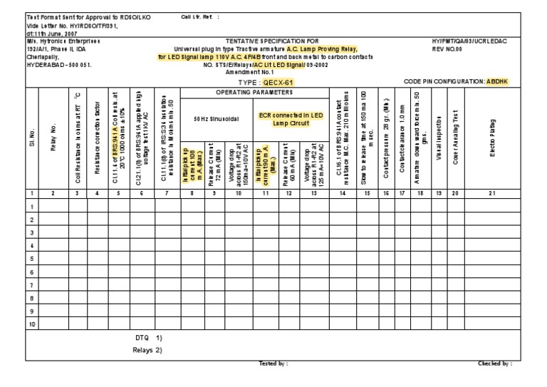 Comprehensive Test Report for Universal Plug-In Type Tractive Armature ...
