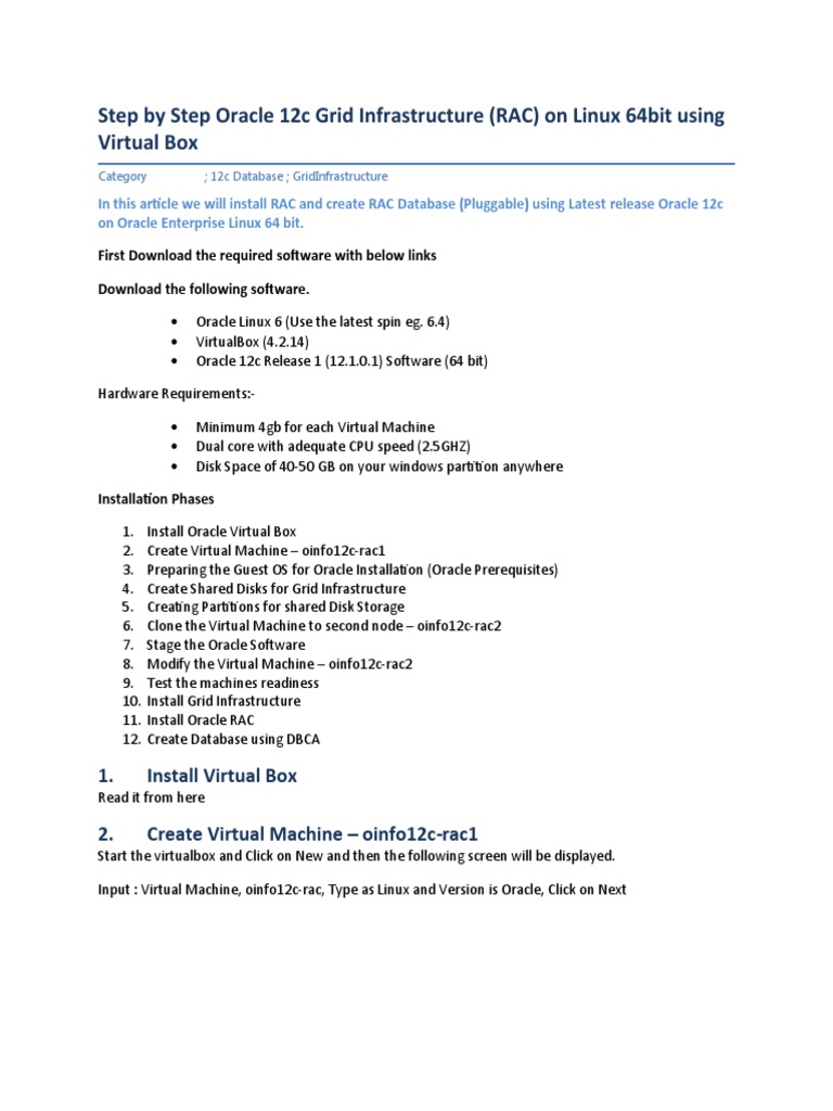 Step by Step Oracle 12c Grid Infrastructure - Installation | PDF | Computing | Information Age