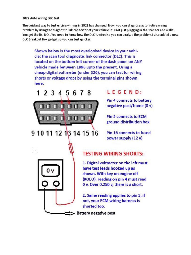 DLC Wiring and Testing Guide | PDF | Voltage | Electrical Connector