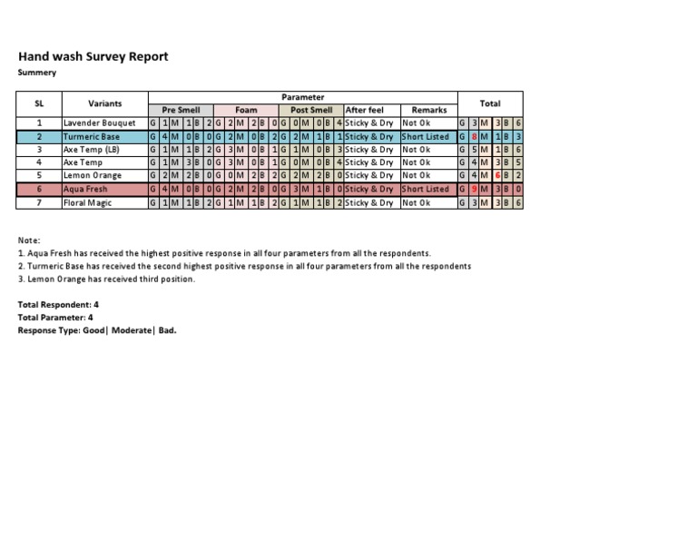 Hand Wash Survey Results Summary | PDF