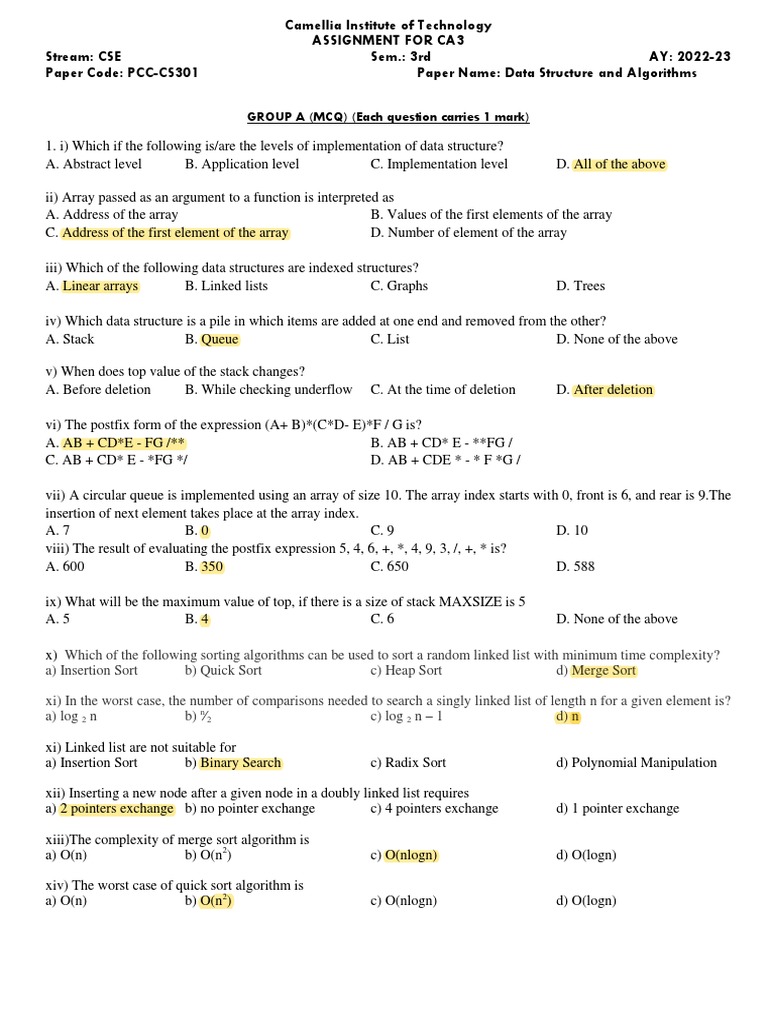 Data Structure and Algorithms | PDF | Queue (Abstract Data Type) | Time Complexity