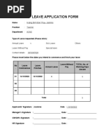 C OFF Leave Application Format | PDF